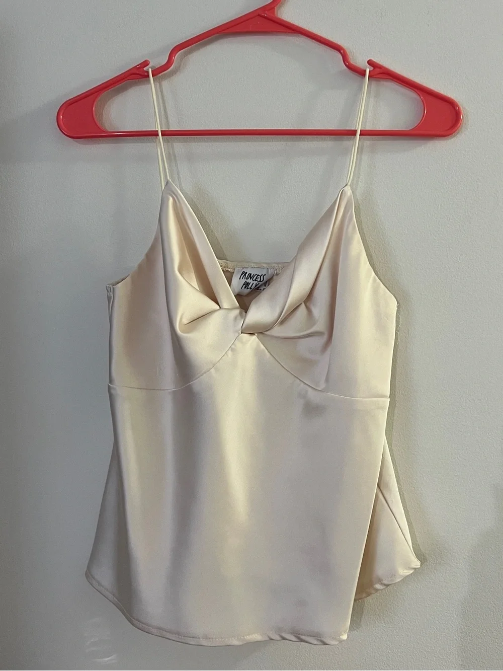 Princess Polly | Tops | Satin Cowl Neck Spaghetti Strap Cami Princess ...
